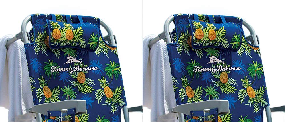 Tommy Bahama 2 2016 Backpack Cooler Beach Chair with Storage Pouch and Towel Bar (Green Floral)