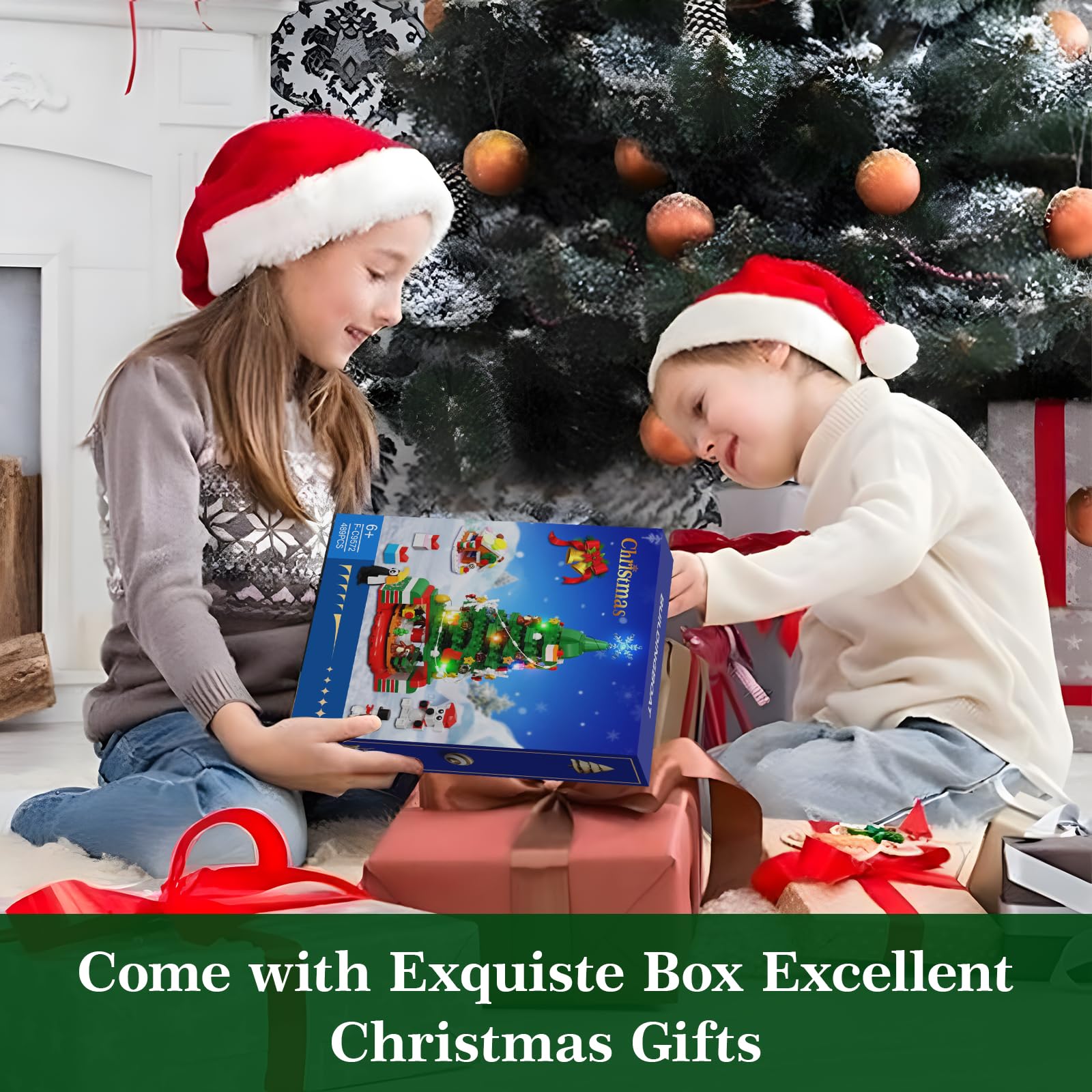 VONADO Christmas Tree Building Set, Christmas Building Bricks with LED Lights, Christmas Tree 2023 Building Blocks, Xmas Tree Gift Toy for Boys & Girls and Adults(545 Pcs)