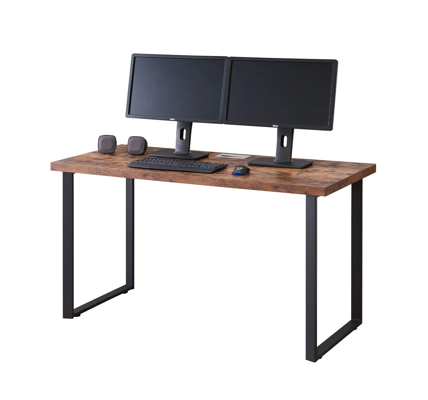 Vinext Computer Desk 47'', Modern Writing Desk, Simple Study Table, Industrial Office Desk, Sturdy Laptop Table for Home Office, Retro Brown