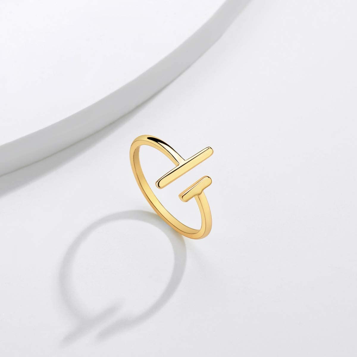 Valloey Rover 14K Gold Plated Dainty CZ Dainty Diamond Stackable Ring Eternity Bands Minimalist Jewelry Gift