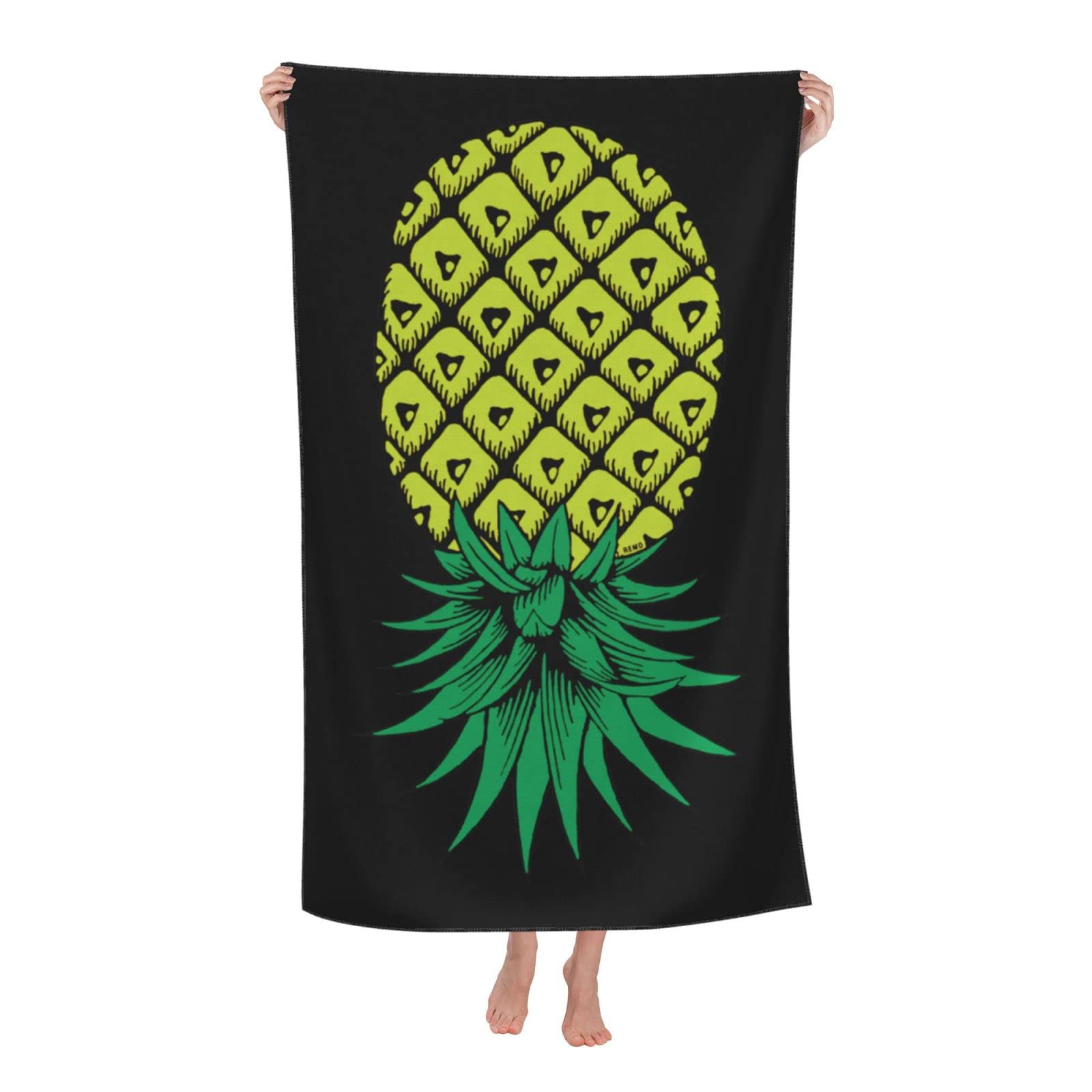 Zahika Upside Down Pineapple Beach Towel Absorbent Bathroom Towels Beach Towels Oversized Super 32x52 Inch
