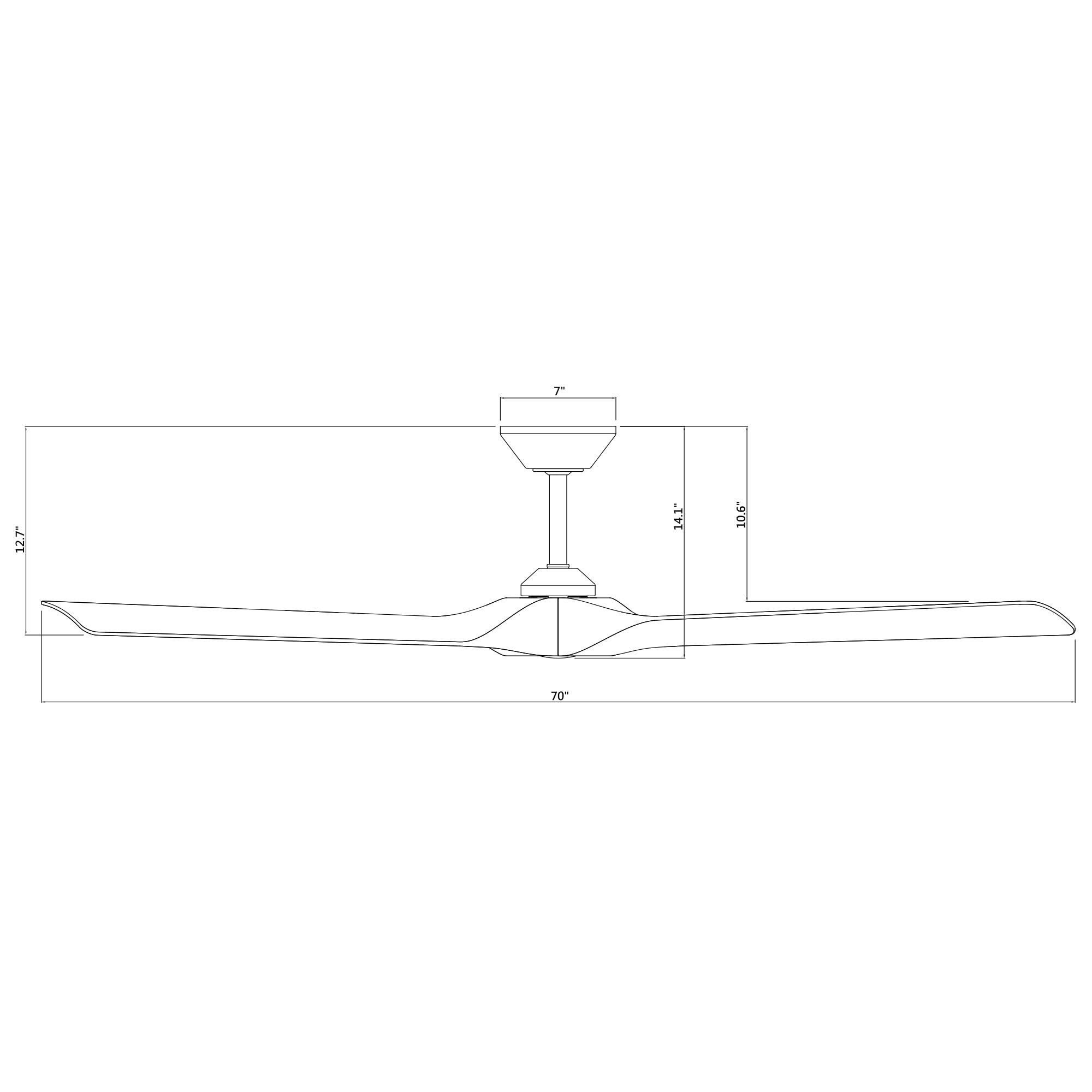 Torque Indoor and Outdoor 3-Blade 70in Smart Ceiling Fan in Matte Black Distressed Koa with Remote Control works with Alexa and iOS or Android App