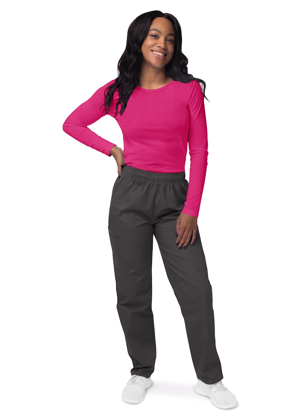 Sivvan Scrubs for Women - Long Sleeve Comfort Underscrub Tee - S8500 - Fuchsia - S