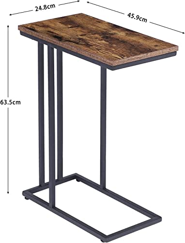UTOQIA Coffee Table for Living Room Sofa End Table Coffee Table for Small Space Living Room Bedroom Tall Wood Accent Furniture with Metal Frame End Table Side Table