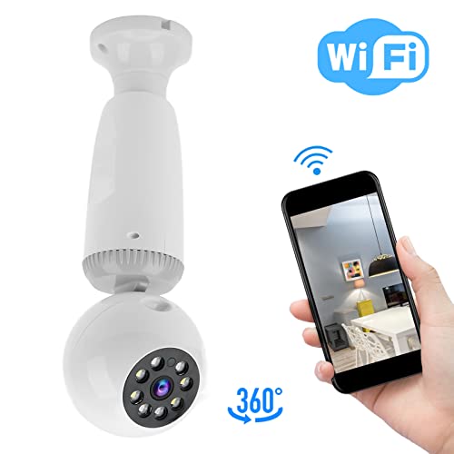 WiFi Light Bulb Camera Mobile Phone Remote Monitoring Camera Panoramic 360° Surveillance Camera Infrared Night Vision Security Camera