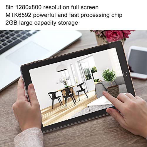 Tablet PC, 100‑240V 8in 1280x800 Tablet PC for Android5.1 2GB RAM 32GB ROM for Home (US Plug)