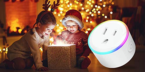 WiFi Smart Plug Mini Smart Outlet with Atmosphere Light,Smart Plug Work with Alexa& Google Home, Timer Function Device Sharing, Wall Plug No Hub Required APP Remote Control from Anywhere-2 Pack