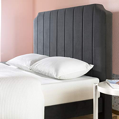 ZINUS Charlotte Upholstered Platform Bed Frame / Mattress Foundation / Wood Slat Support / No Box Spring Needed / Easy Assembly, Full