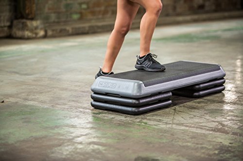 The Step (Made in USA Original Aerobic Platform for Total Body Fitness β Health Club 4 Risers Grey