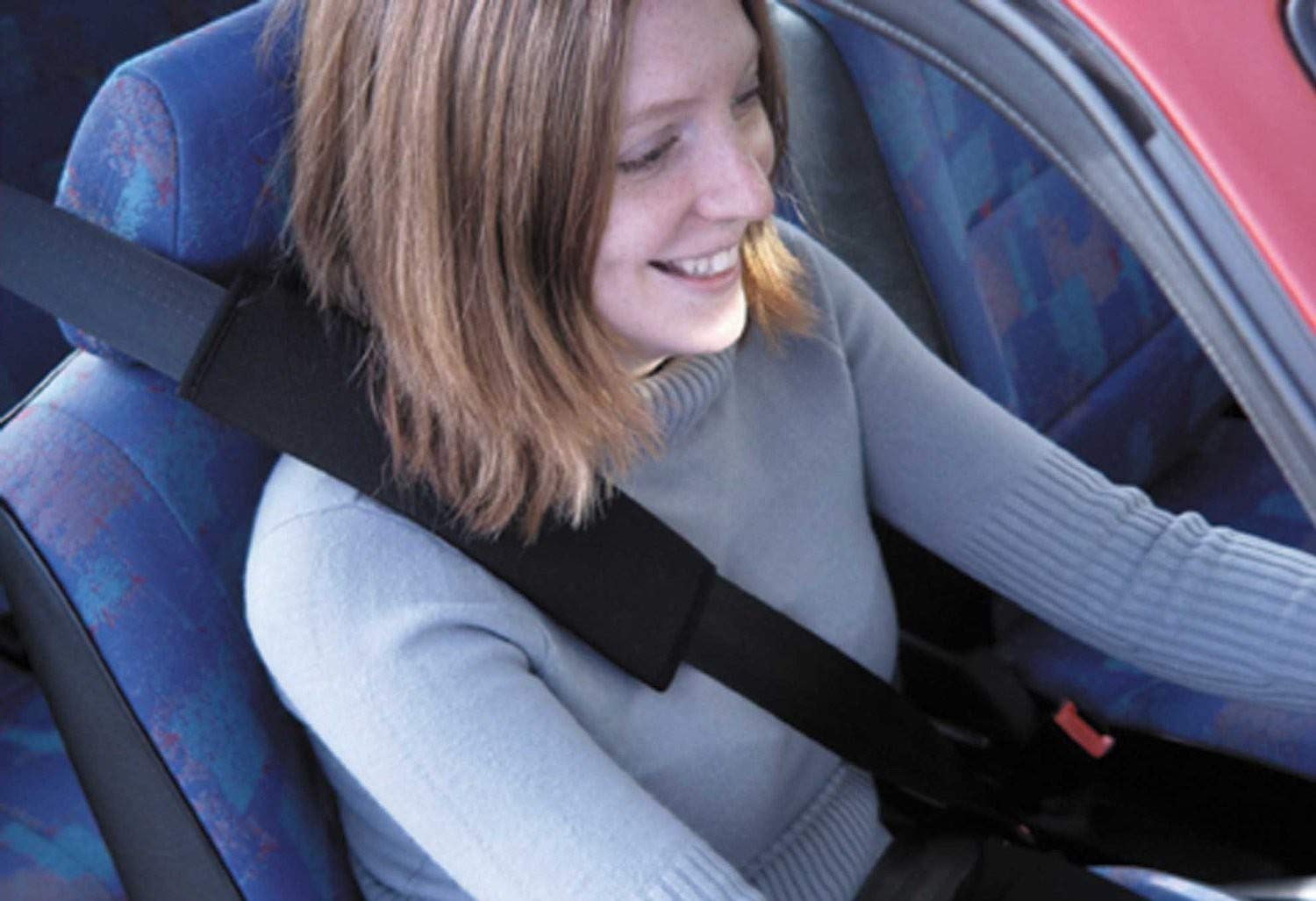 SUNTRADE Car Seat Belt Pad Cover kit,2-Pack Soft Car Safety Seat Belt Strap Shoulder Pad for Adults and Children (Black)