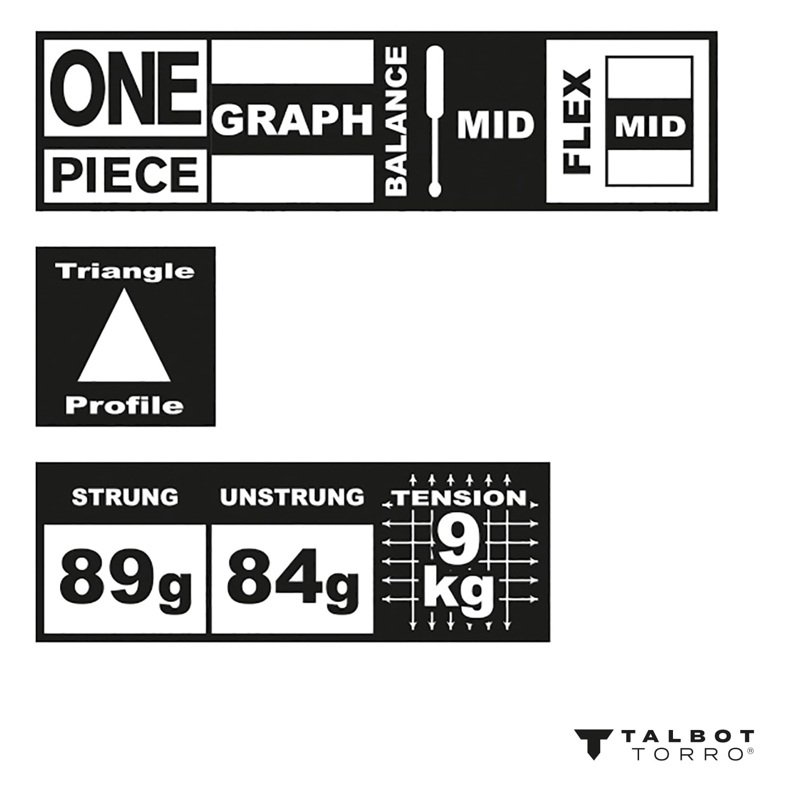 Talbot Torro Arrowspeed 399 Badminton Racket, 100% Graphite, One Piece Optic, 439883