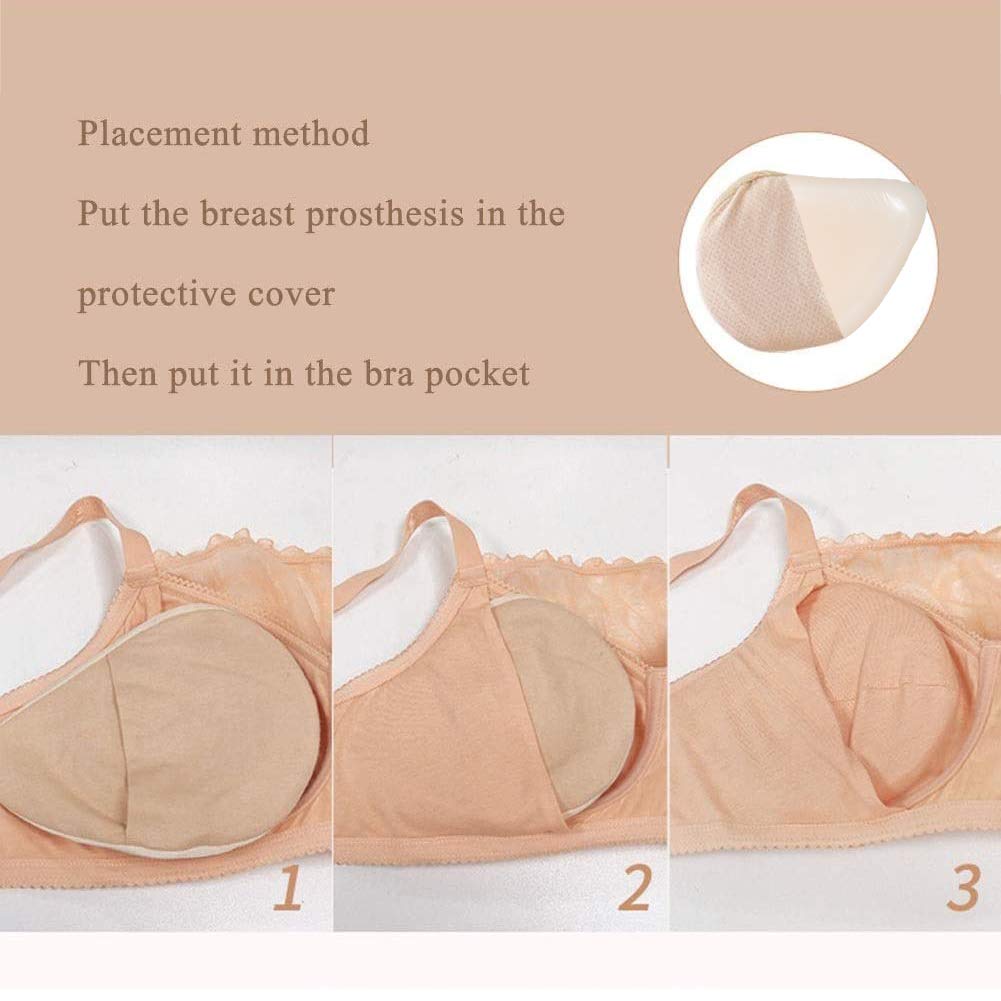 UYBAG 1 Piece Silicone Breast Forms Swimsuit Prosthesis Bra Pads Inserts A-F Cup Mastectomy Breast Cancer Surgery Woman Chest Improvement,Right,250g(Piece) Cup~B