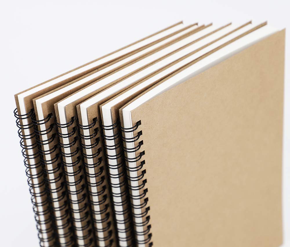 Zegrox 6 Pack Black cover Journal Notebooks for work, Ruled Subject Notebooks, lined Thick paper 50 Sheets (100 Pages)-8.27x 5.59inch,A5 size Notebook.
