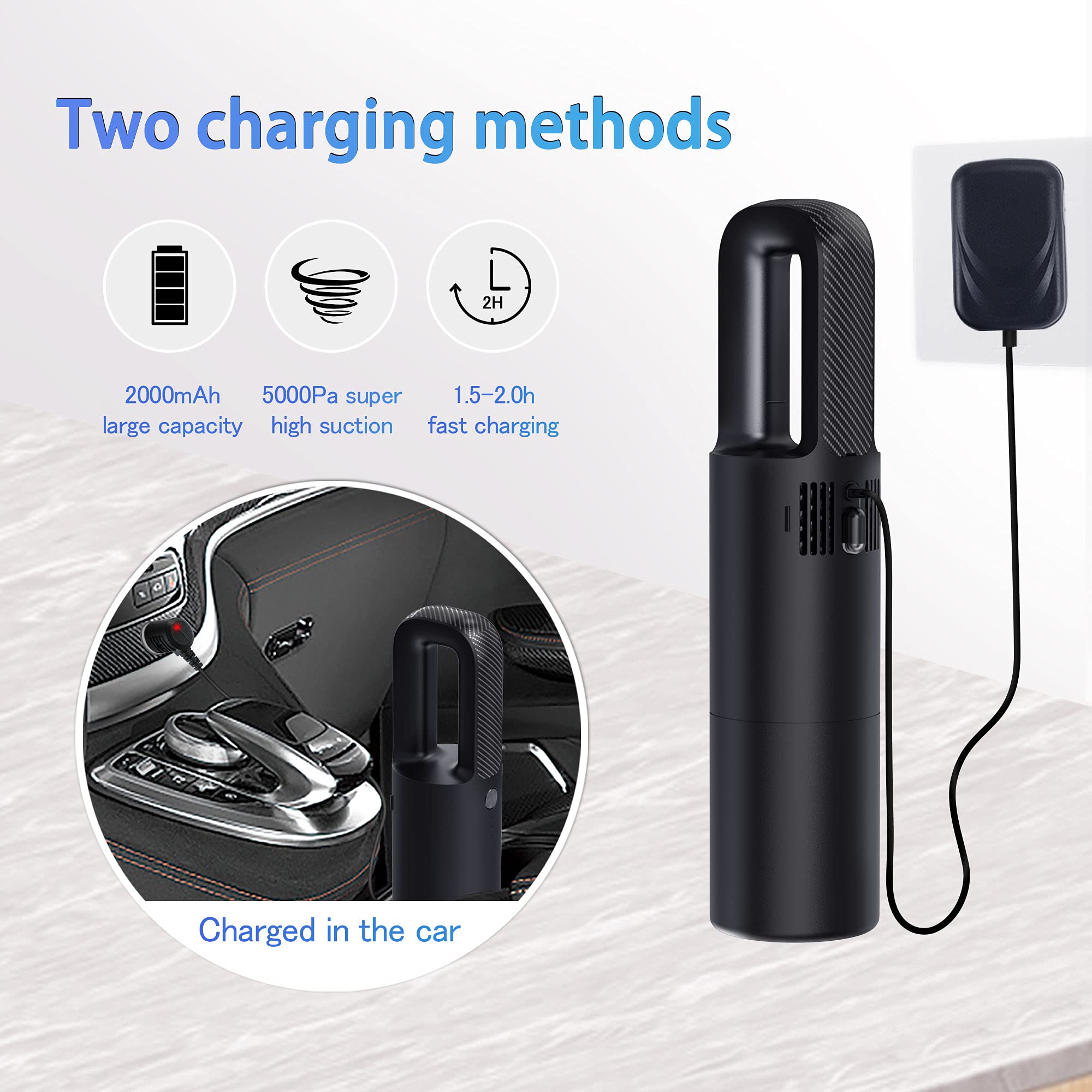 ZHENREN Handheld Vacuum Cordless Rechargeable, 6KPa Powerful Portable Handheld Vacuum, Quick Charging, Light Weight Mini Vacuum Cleaner for Home, Office and Car