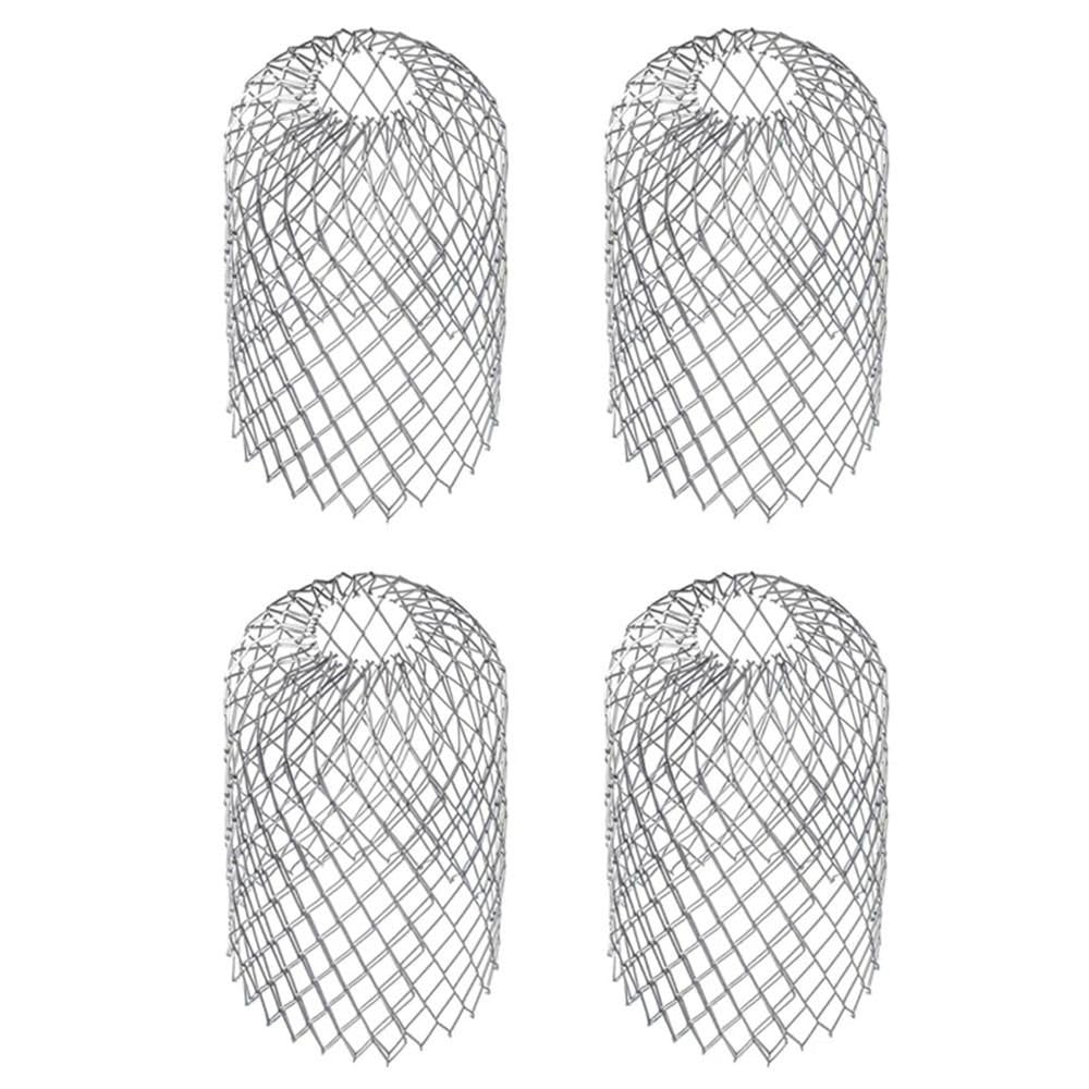 thanksky 4Pcs Roof Gutter Guard, Metal Mesh Leaf Debris Mud Trap Guards, Drain Pipe Cover Downpipe Filter Strainer