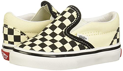 Vans Unisex CLASSIC SLIP-ON Sneakers, Black/White Checkerboard/White, 5 M US Toddler