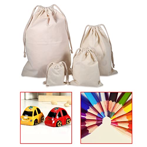 TEUOPIOE Large Cotton Dustproof Bag, Dust Cover Protector, Drawstring Breathable Laundry Storage Sack, Travel Home College Dorm, Washable(15 * 20cm)