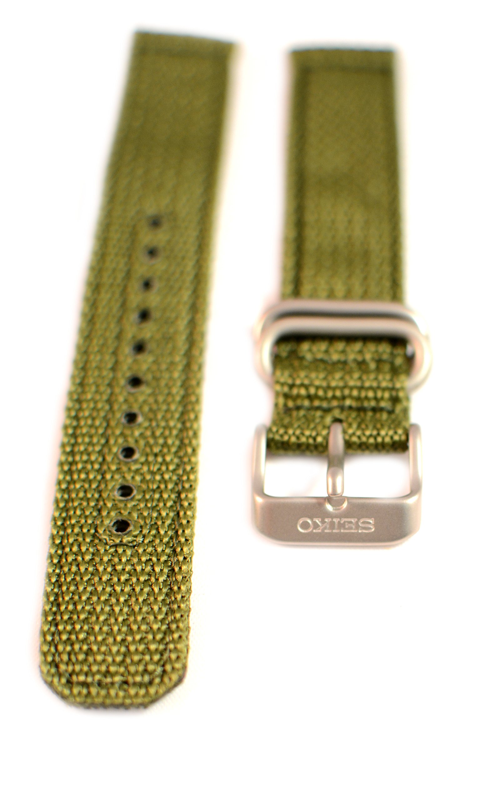 Seiko Military Automatic Olive Green Nylon 18mm Watch Strap