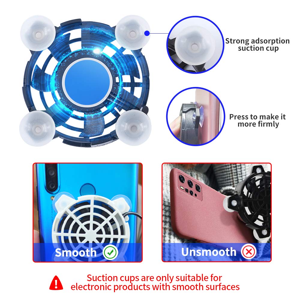 Tablet Cooling Fan Phone Cooling Fan Dual 50mm USB Cooling Fan for Tablets and Cell Phones Cooling from 4.5 to 7 inches Phone Cooler for Game ipad