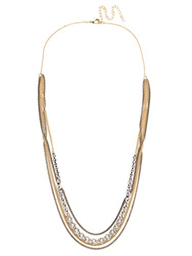 Sorrelli Layer It On Multi-Strand Necklace, Mixed Metal Finish, Crystal