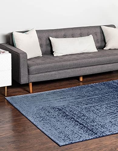 Unique Loom Del Mar Collection Area Rug - Jennifer (10' 6" x 16' 5" Rectangle, Blue/ Navy Blue)