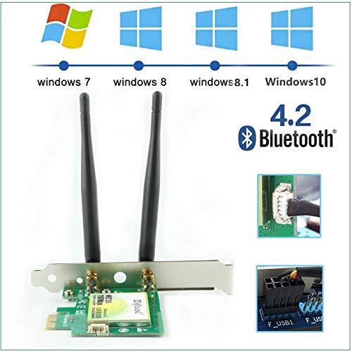 Ziyituod Wireless Dual Band-AC1200A(2.4G 300Mbps+5G 867Mbps),PCI-E WiFi Card Wireless Network Adapter for Win7/8/10/11,Linux,Detachable Antenna,Easy to Assemble,Plug and Play,no BT