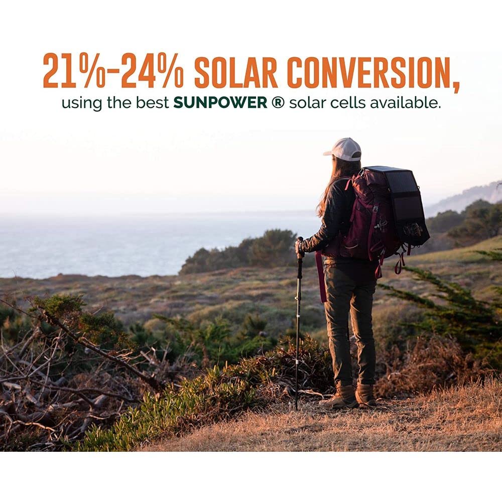 Ryno Tuff Solar Charger With Integrated Battery - Portable Solar Charger for Camping - 21W Foldable Solar Panel Charger 2 USB Ports - Waterproof & Durable Compatible With Most Devices