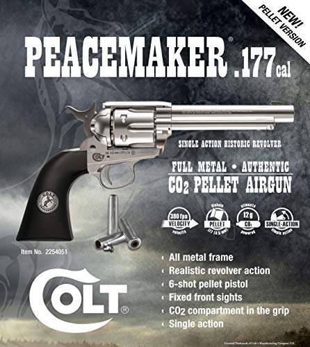 Umarex Colt Peacemaker Revolver Single Action Army Six-Shooter .177 Caliber Air Pistol, Pellet Gun, Black