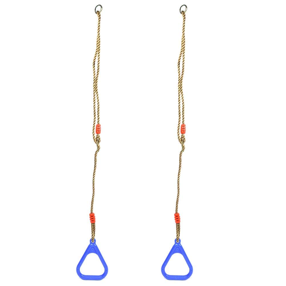 zjchao Gymnastic Rings, Adjustable Gym Fitness Exercise Sports Hanging Ring with Rope for Workout, Strength Training, Pull-Ups and Dips or Children Swing(Blue)