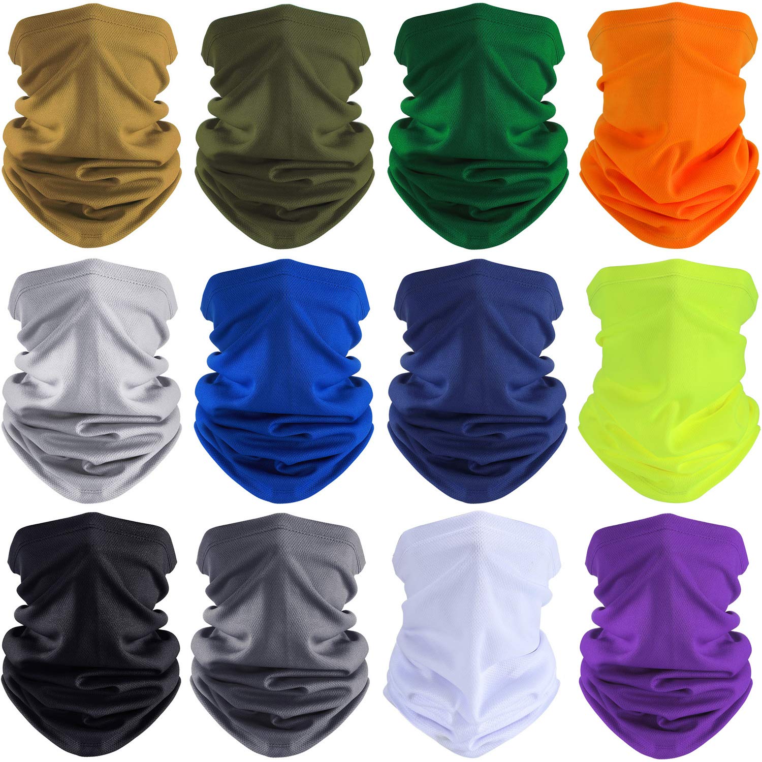 SATINIOR 12 Pcs Ski Mask Summer Face Cover Scarf Men Balaclava Neck Gaiter Cycling Running Headwear Windproof Hood