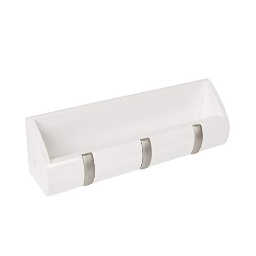 Umbra Cubby Mini Organizer – with Hooks and Compartment, Great for Holding Keys, Phone, Chargers, Mail, and Oher Goods, Compact Storage, White