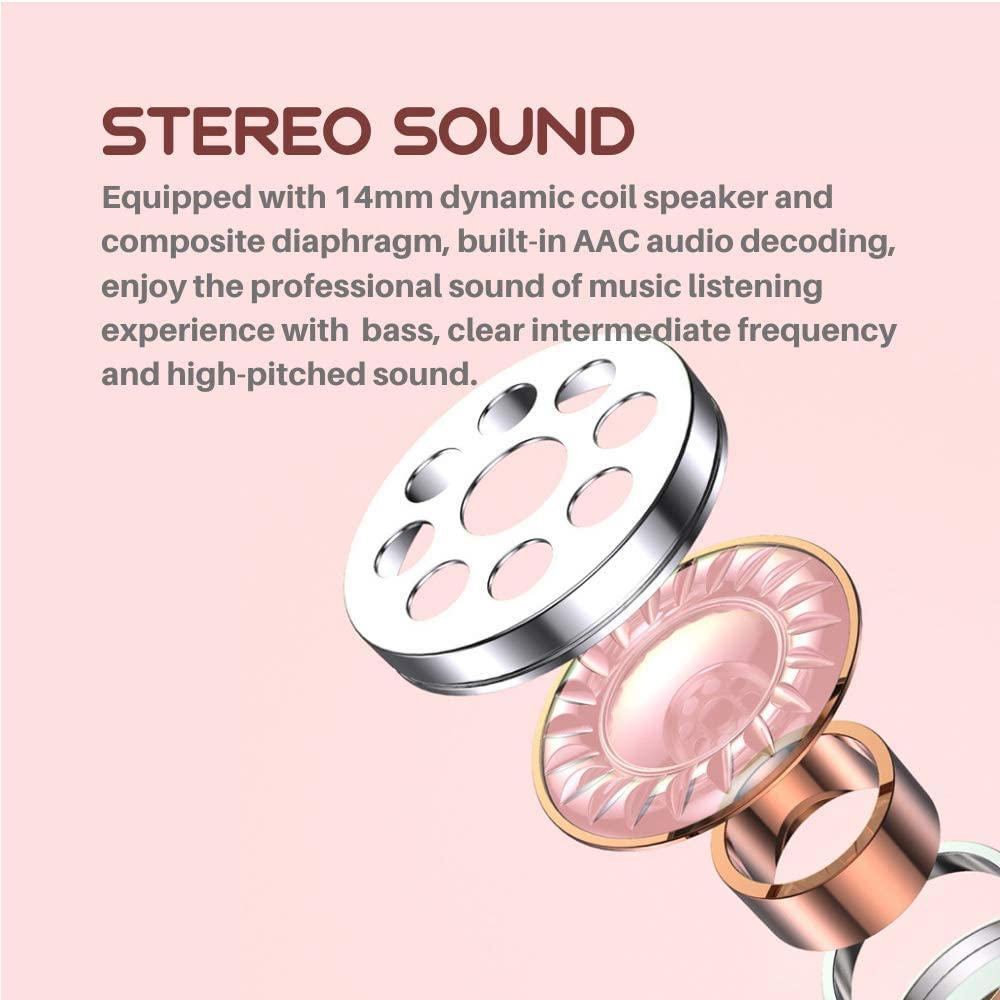Wireless Bluetooth Earbuds, True Wireless Stereo Headsets in-Ear, 30H Playtime & Wireless Charging Case, Built-in Mic Earphones Premium Sound, Touch Control, IPX5 Waterproof Sport Headphones
