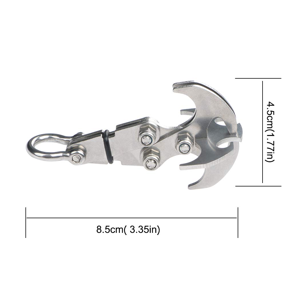 WREOW 2 IN 1 Pocket Size Grappling Hook,Stainless Steel Grappling Hook Survival Folding Rock Climbing Claw Multifunctional Tool Tactical Emergency Tool for Outdoor Life (2 PACK)