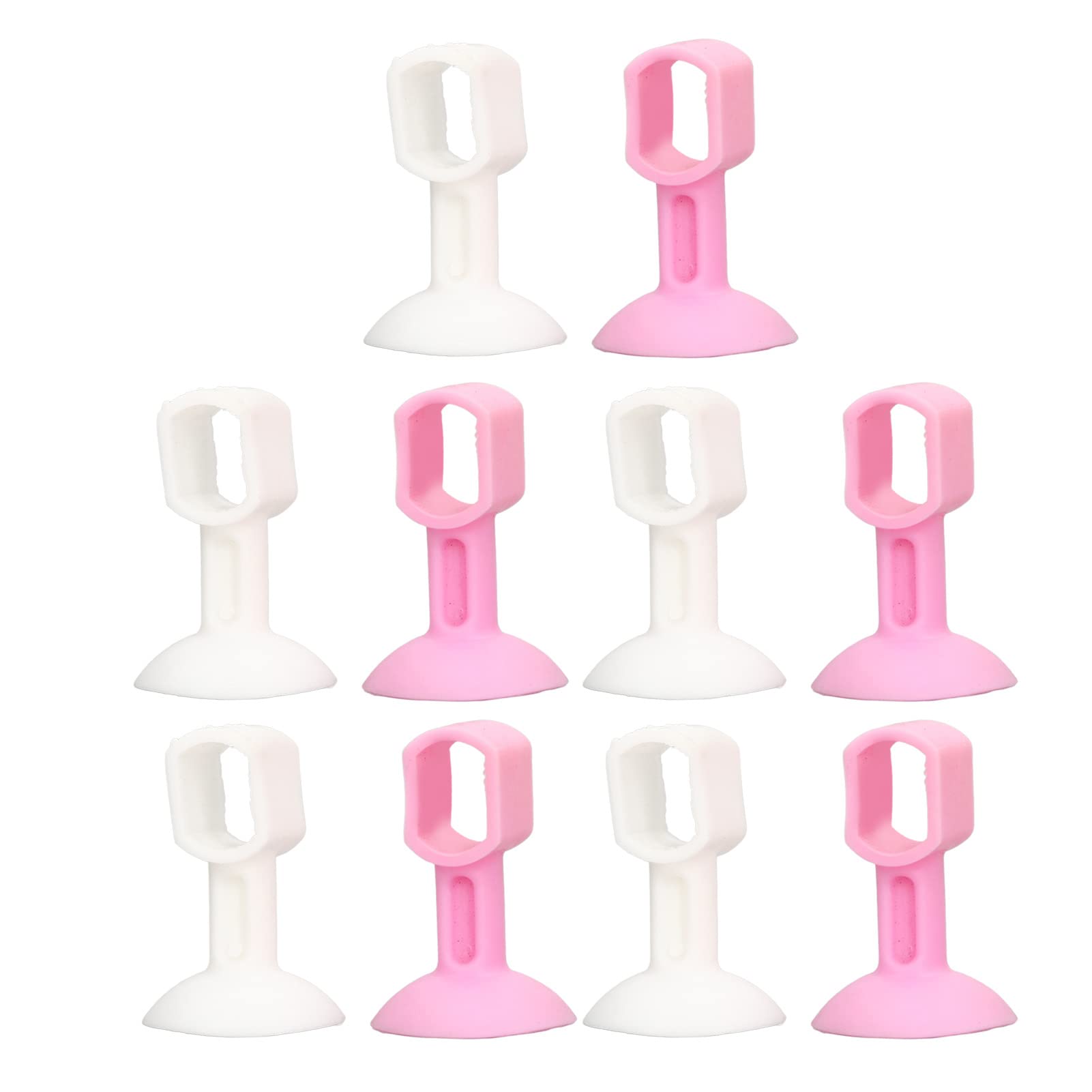 VTOSEN 10 PCS Washer Door Holder - Pink White Rubber, No Odor, Properly Drying Clothes, Washing Machine Door Bracket, Support, Stand, Front Load Washer Door Prop, Washer and Dryer Top Protector