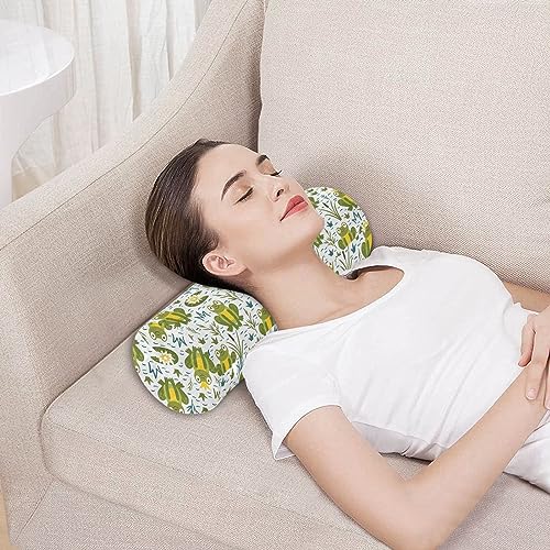Vnurnrn Funny Frogs Neck Support Pillow Round Neck Roll Bolster Cylinder Pillow Cervical Pillows Memory Foam Pillow for Leg Knee Back Head Support for Gifts Camp Study Work