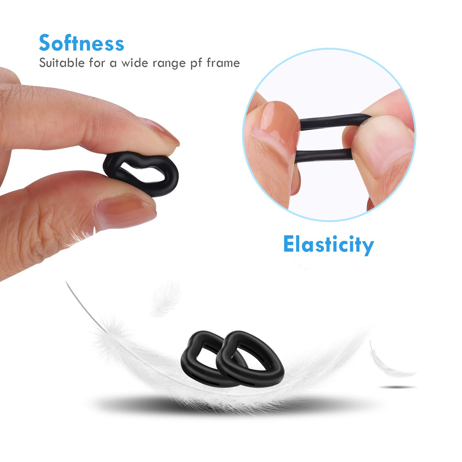 SMARTTOP Eyeglass Ear Grips glasses retainer anti-slip ear holder silicone soft glasses ear hooks for Spectacle Sunglass Reading glasses temple tips sleeve (12pairs)