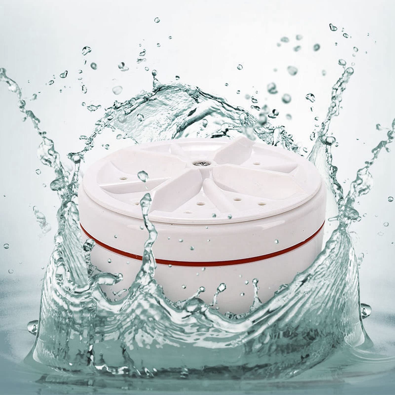 VTOSEN Small Washer Foldable Washing Machine - Mini Washing Travel Machine for Apartments - Sonicleaning, Automatic Cycle, USB Power - Portable Laundry Machine