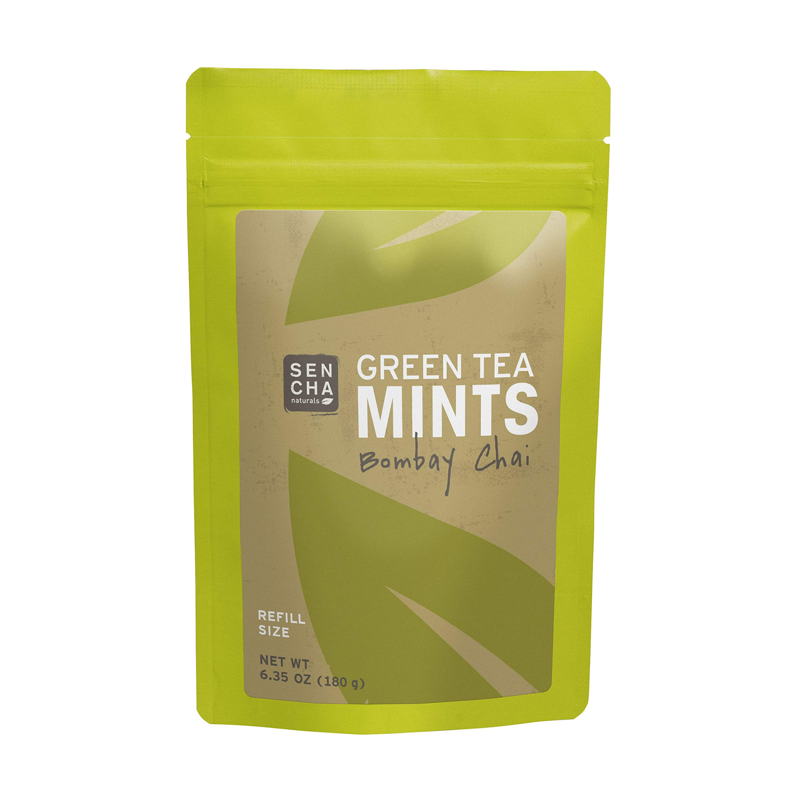SEN CHA Naturals Green Tea Mints Refill Bag, Bombay Chai, 6.35 oz (Pack of 1)