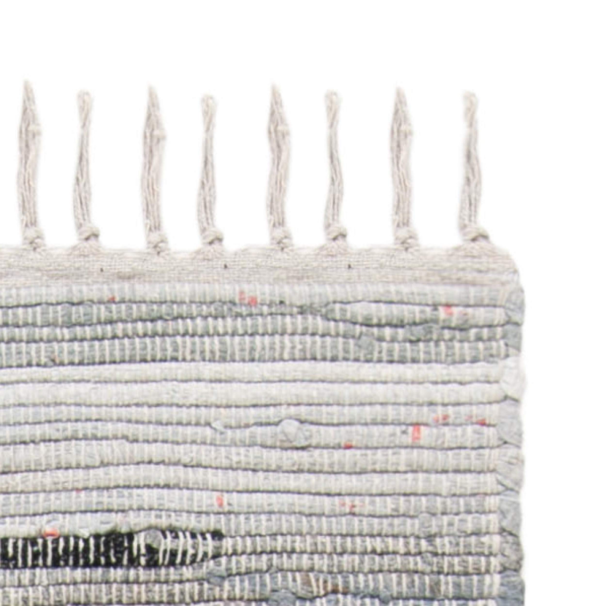 SAFAVIEH Rag Rug Collection Area Rug - 5' x 8', Grey, Handmade Boho Stripe Cotton, Ideal for High Traffic Areas in Living Room, Bedroom (RAR121A)