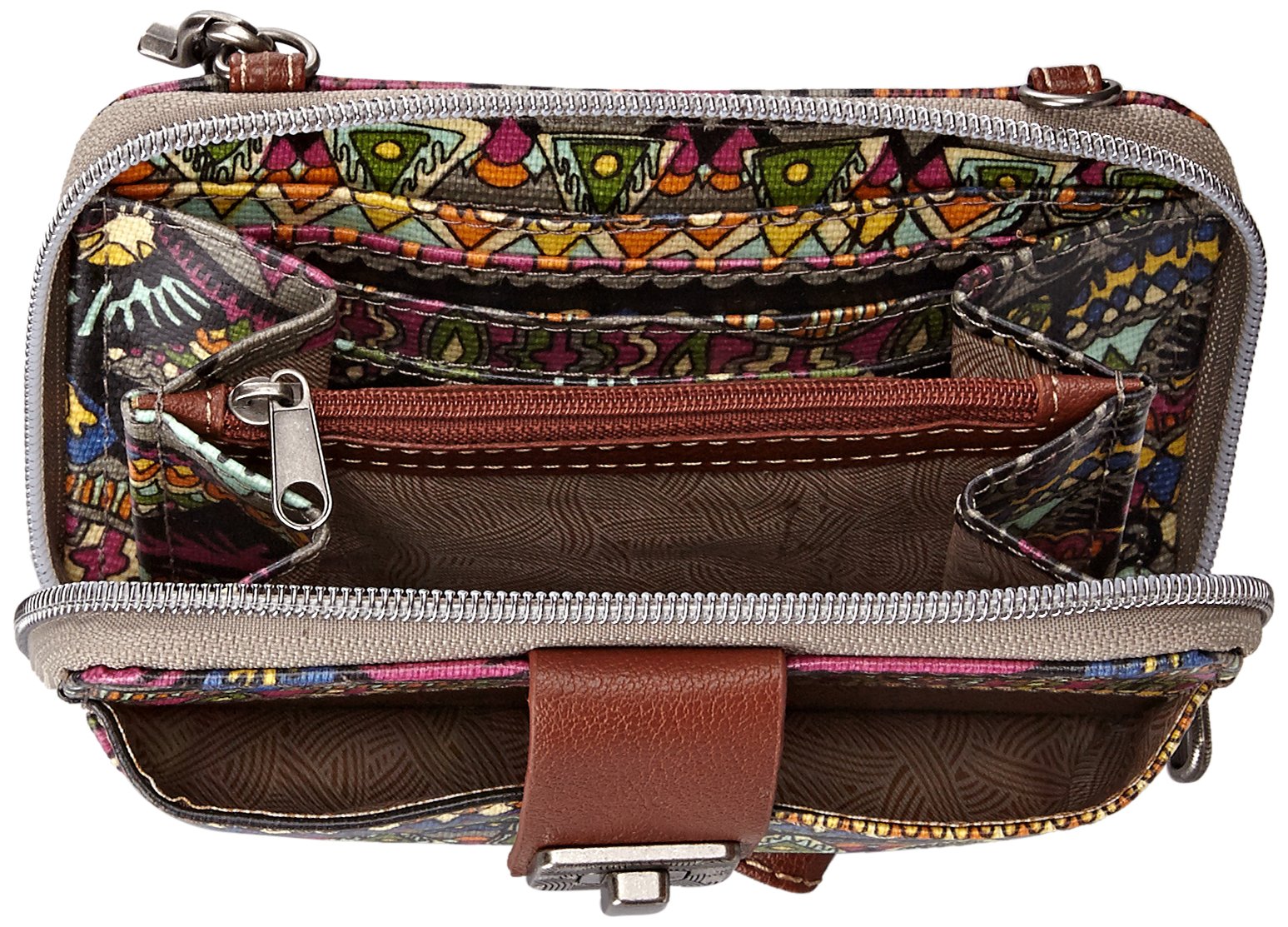 Sakroots Women's Artist Circle Smartphone Crossbody, Charcoal One World, One Size