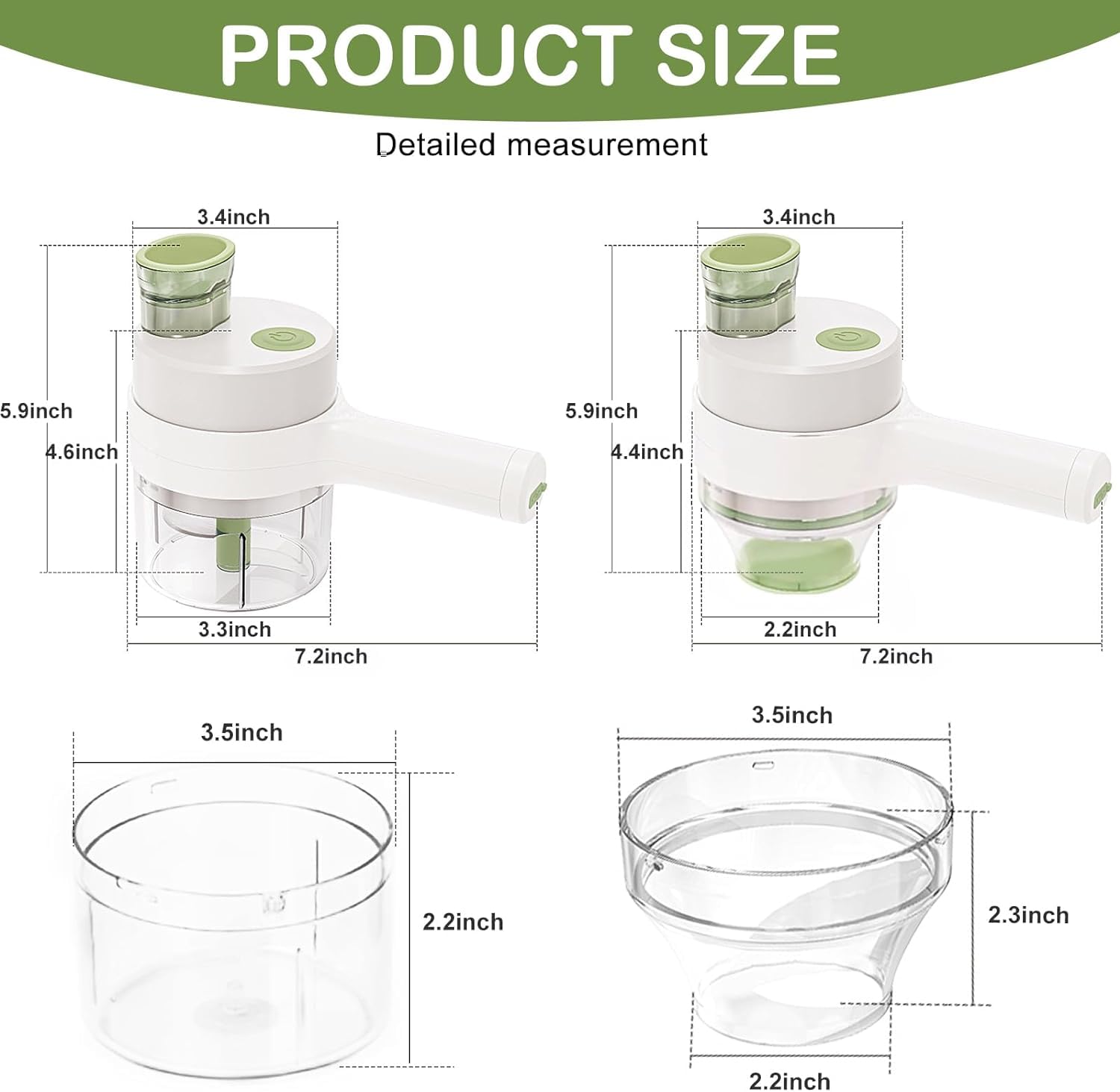 Waterproof Cordless 4-in-1 Electric Vegetable Slicer Set Handheld Chopper Crushed Garlic Chopper Food Slicer and Blender Multifunctional Vegetable Slicer (1500, Millivolts) (1300, Microvolts)