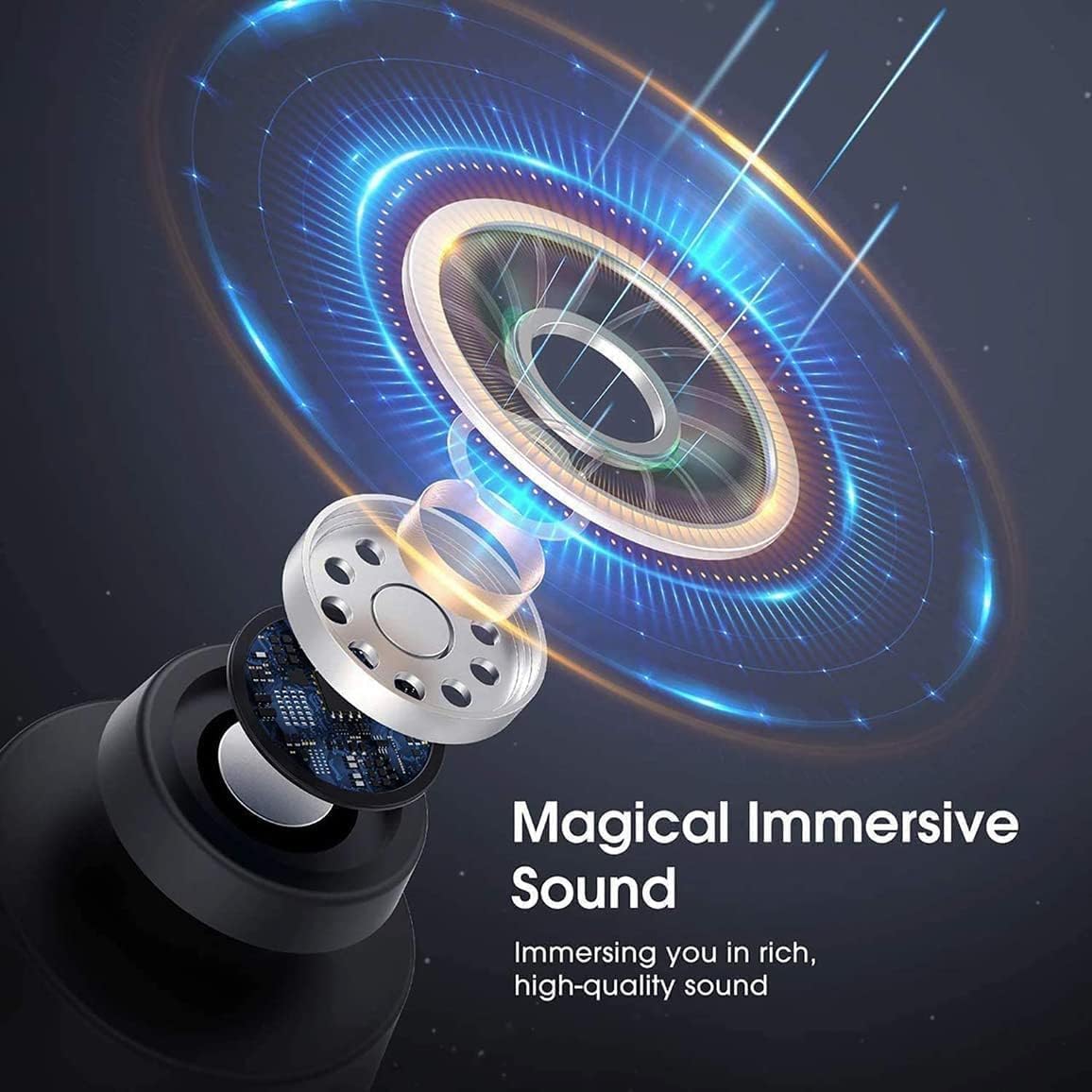 Wireless Earbuds,Bluetooth5.2 Earbuds Automatic Noise Reduction in-Ear Earbuds Touch Control Pop-ups Auto Pairing with Charging case for iPhone/airpod prO [MFi Certified] Android/Samsung-Black