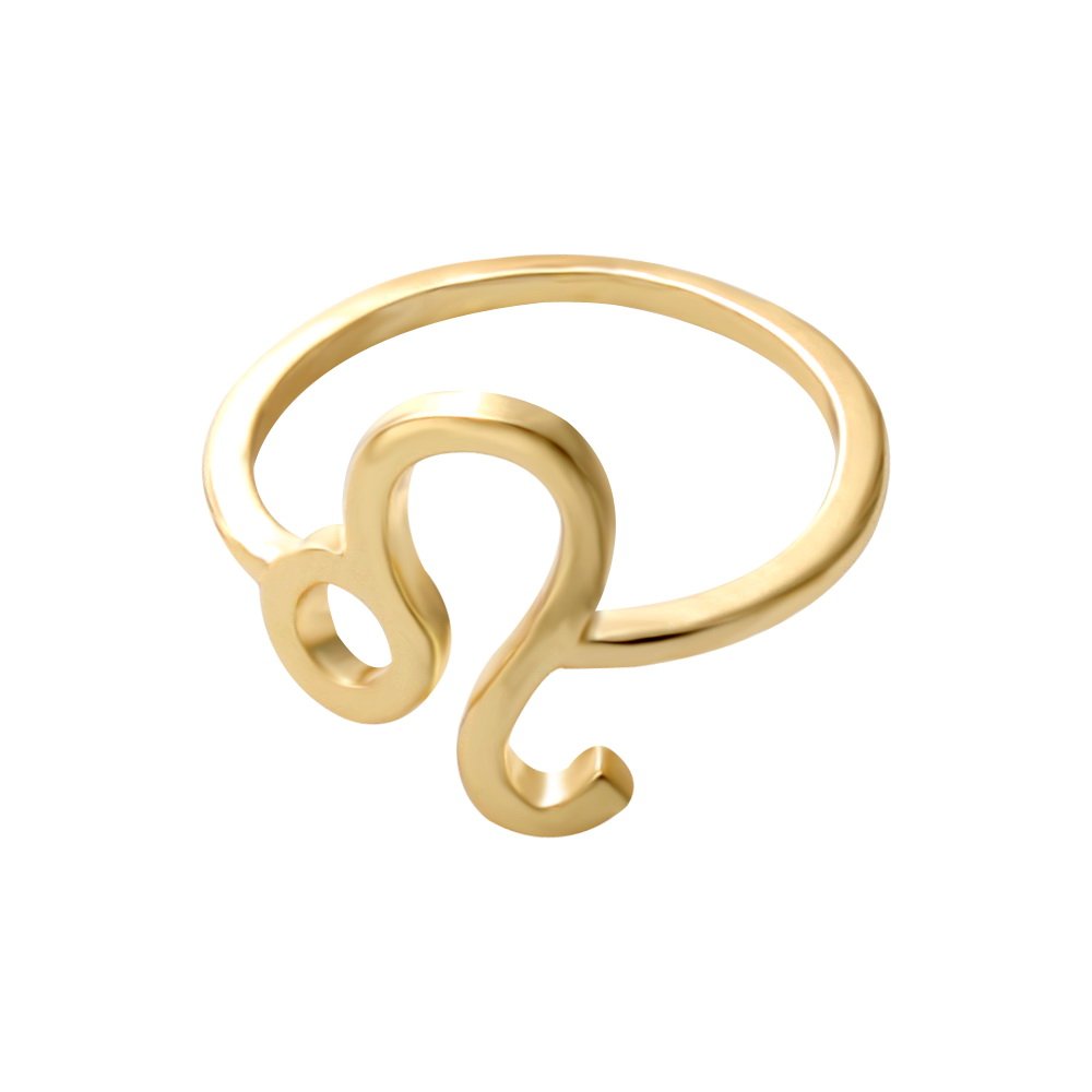 SENFAI 12 Zodiac Sign Constellation Finger Ring Horoscope Astrology Disc Ring(Leo 1)