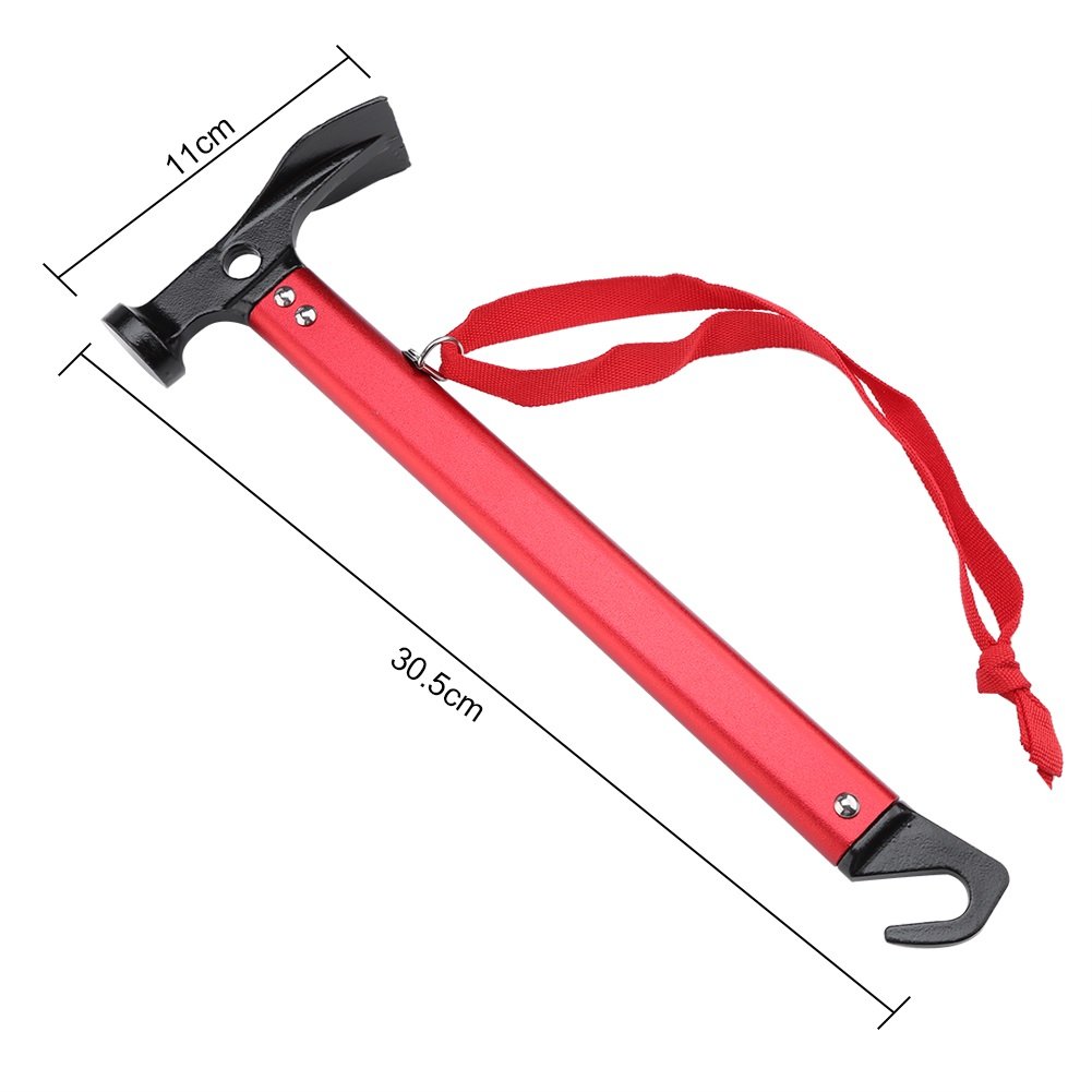 Tent Peg Puller Outdoor Camping Tent Peg Stake Puller Extractor Multi-function Camping Tool (Color : Red)