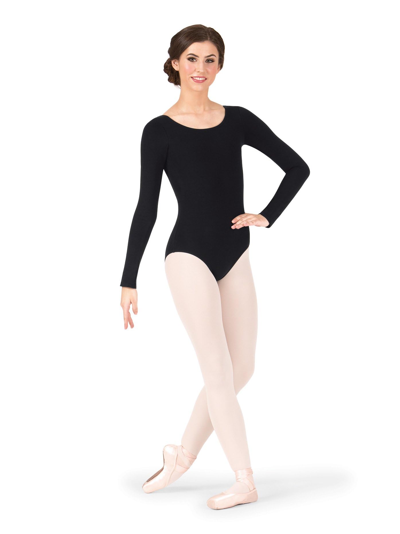 Theatricals Womens Cotton Long Sleeve Dance Leotard Black XL TH5507