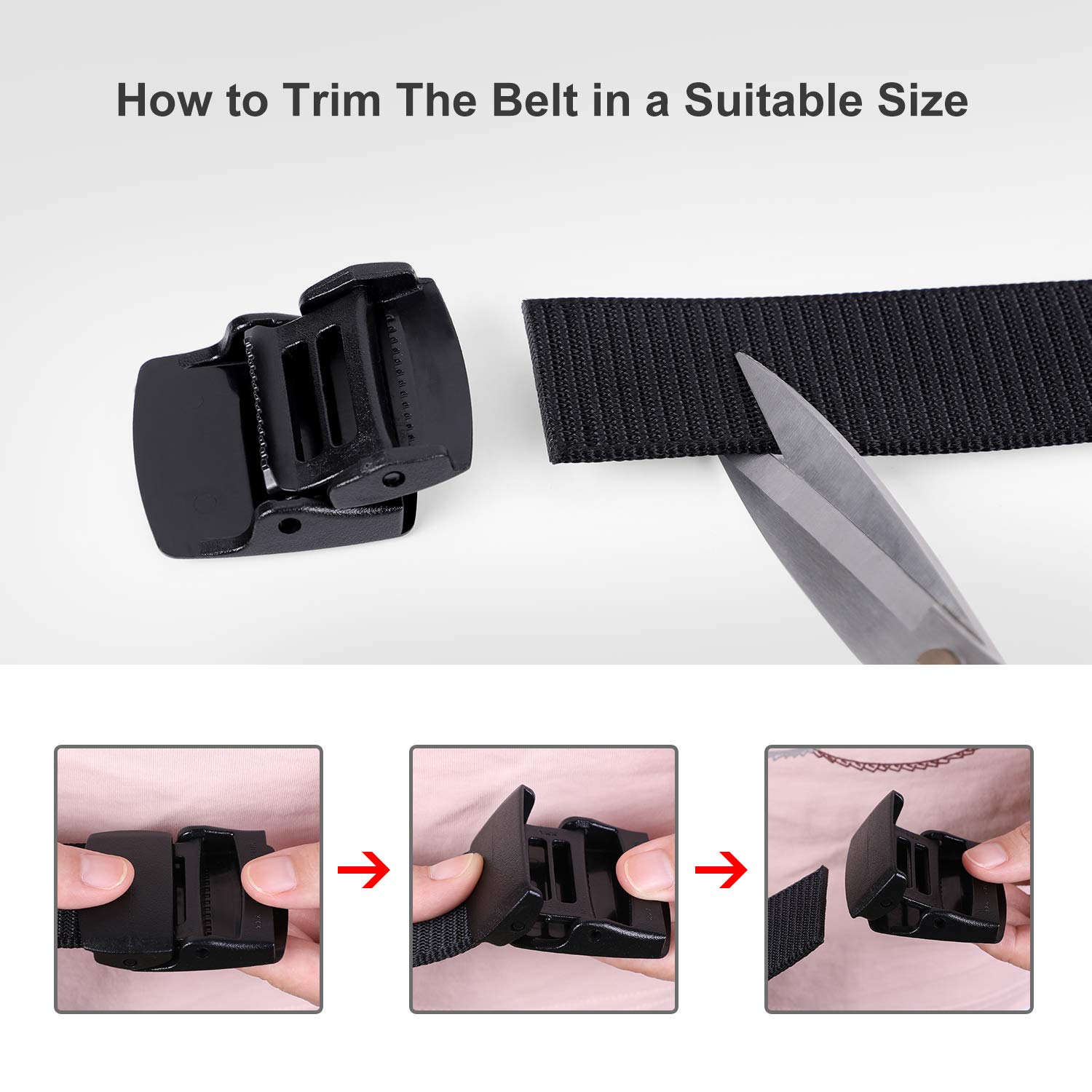 WHIPPY 2 Pack Nylon Belt Outdoor Military Web Belt with Plastic Buckle Men Tactical Webbing Belt in 1.5 Inches Width