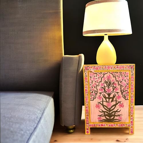 Wooden Beautiful Painted Nightstand Table, Handicraft Bedside Table/Lamp Table/Side Table/Storage Table