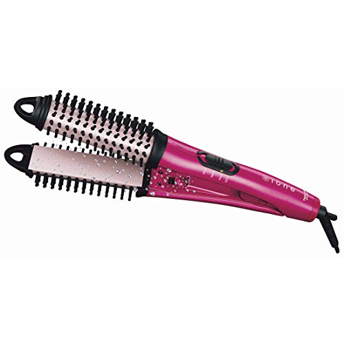 Tescom Negative Ion 2WAY Brush Hair Iron (32mm) IPH1832-P (Sparkle Pink)【Japan Domestic Genuine Products】