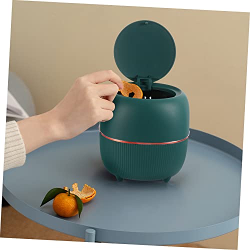 WATIIFUFU Desktop Trash can Countertop Trash Bin car Waste can Flipping Trash Bin Mini Waste countertop Garbage can Garbage Container Tiny Recycle Multifunction Collector Plastic Clamshell