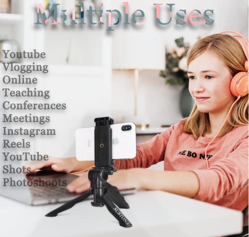 SUBTON Photography Mobile Holder Mini Tripod Camera Stand with Horizontal & Vertical Rotation | for Vlogging, Video Shooting, YouTube etc Compatible with All Mobile Phones, Action GoPro Cameras DSLR